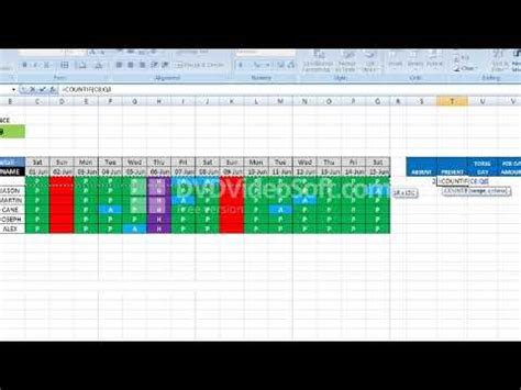 How To Create Fully Automated Attendance Sheet With Count Salary In
