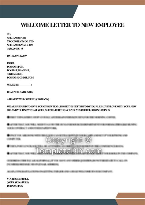 Welcome Letter To New Employee Template In PDF Word