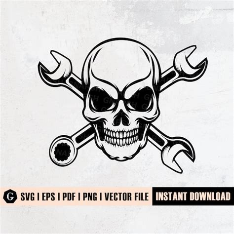 Skull Mechanic SVG Mechanic Logo Wrenches Svg Mechanic Etsy