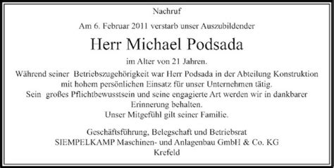 Alle Traueranzeigen für Nachruf Nachruf Am 6 Februar 2011 verstarb