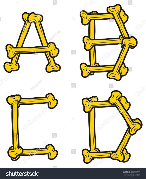 Skeleton Bones Alphabet Vector Illustration Stock Vector Royalty Free