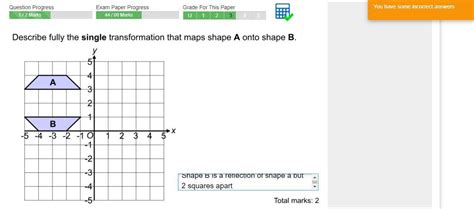 describe fully the single transformation that maps shape a onto shape b