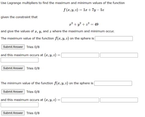 Solved Use Lagrange Multipliers To Find The Maximum And Chegg