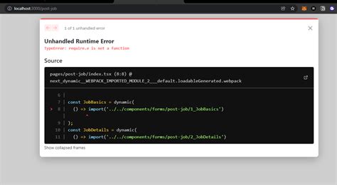Unhandled Runtime Error Typeerror Require E Is Not A Function Issue