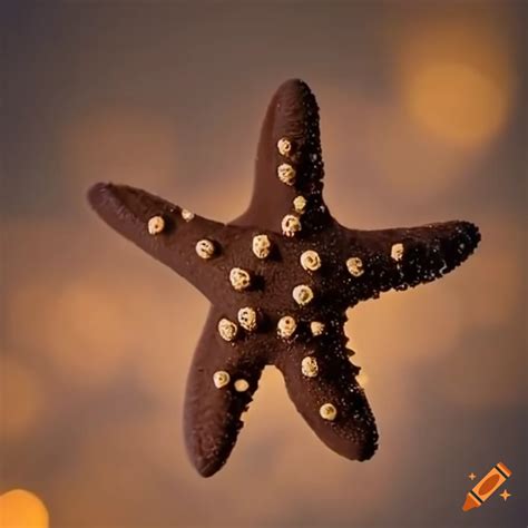 Close Up Of A Chocolate Starfish Under Divine Light