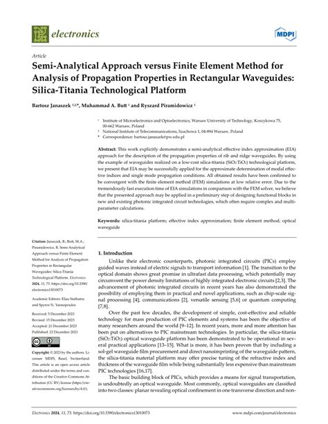pdf semi analytical approach versus finite element method for analysis of propagation