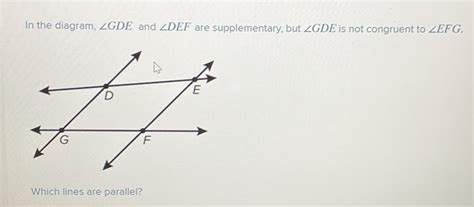 Solved In The Diagram Gde And Def Are Supplementary But Gde Is
