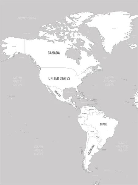 Labeled Map Of North And South America North And South America High