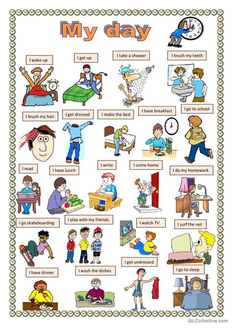 My Day Pictionary Picture Dictiona English Esl Worksheets Pdf Doc