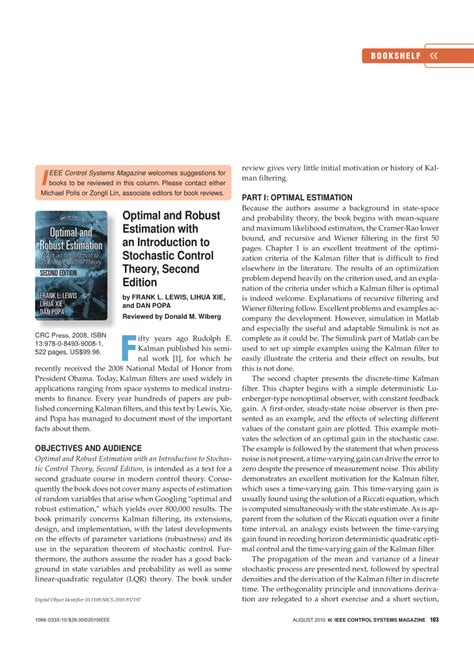 pdf optimal and robust estimation with an introduction to stochastic control theory second
