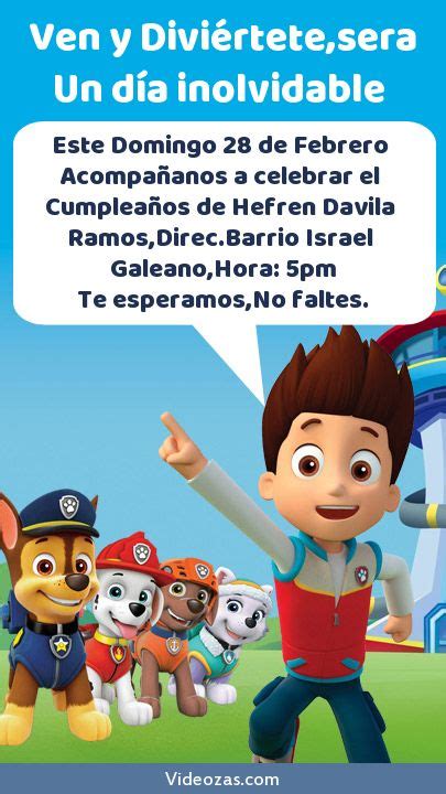 Crea tu Invitación Digital de Paw Patrol Ryder GRATIS Editable y