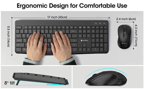 Koorui Wireless Keyboard And Mouse Combos G Usb Silent Keystrokes