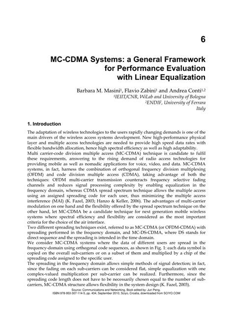 pdf mc cdma systems a general framework for performance evaluation with linear equalization