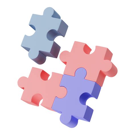 3D Jigsaw Puzzle Pieces Isolated On Transparent Background Problem