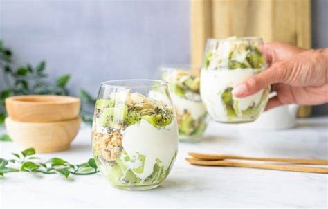 Gezond Griekse Yoghurt Ontbijt Met Chia Amandelen Makkelijk Afvallen