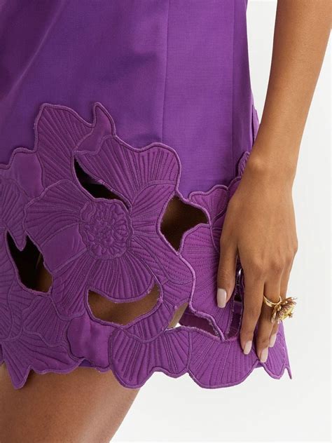 Oscar De La Renta Guipure Lace Trim Shift Dress Farfetch