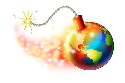 Conceito de aquecimento global planeta está pegando fogo Vetor Premium