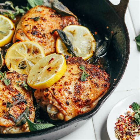 Lemon Herb Roasted Chicken Thighs Minimalist Baker Recipes