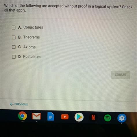 what ones are accepted without proof