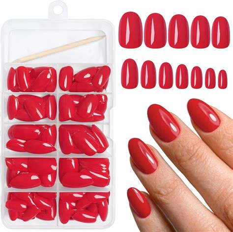 Amazon Almond Press On Nails Medium Fake Nails Warm Orange Brown