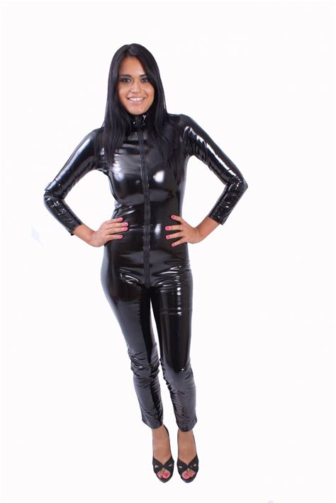 Honey Lemon Full Black Bodysuit Pvc Latex Catsuit Medium