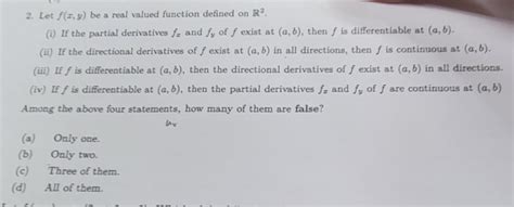 solved 2 let f x y be a real valued function defined on