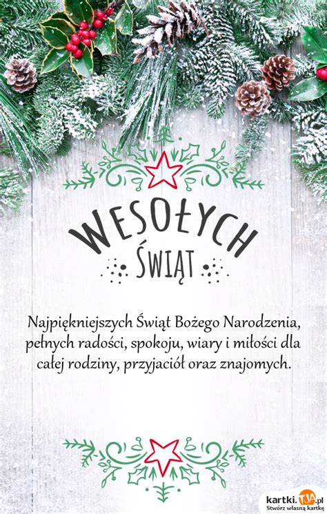 Najpiękniejszych Świąt Bożego Narodzenia pełnych radości spokoju
