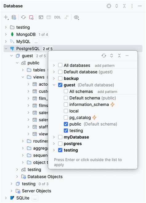 database window jetbrains rider documentation
