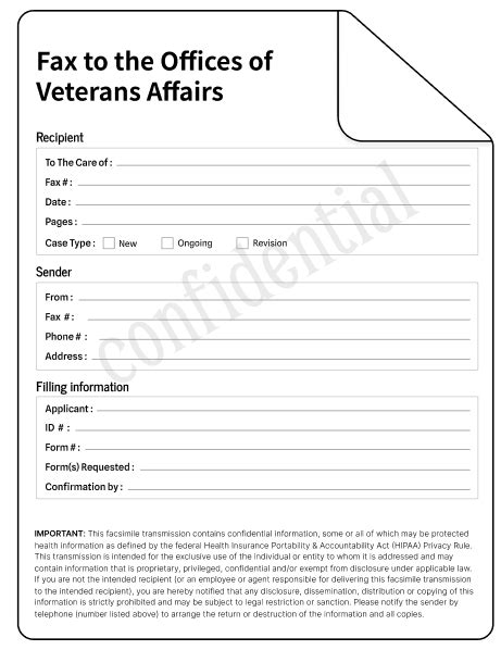Fax Cover Sheet Va