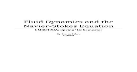 pdf fluid dynamics and the navier stokes equation pdfslide