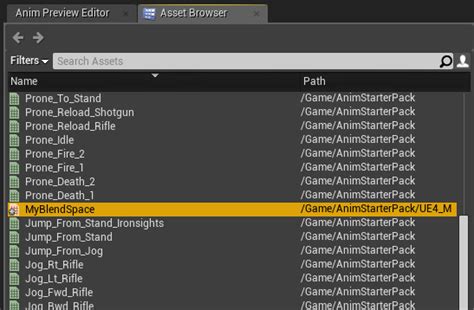Using Blend Spaces Unreal Engine Documentation