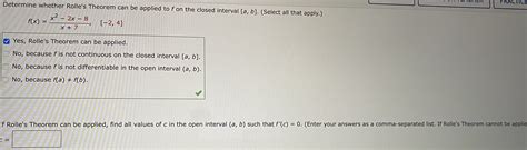 [solved] practice determine whether rolle s theorem can be applied to f on course hero