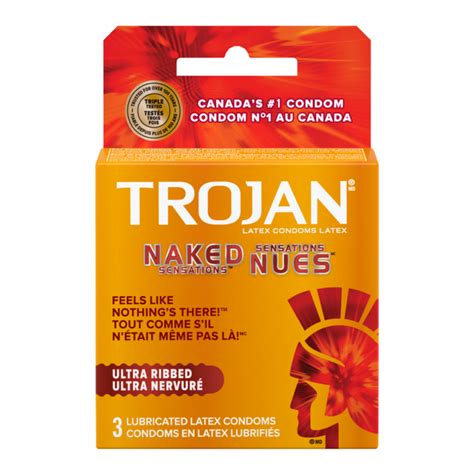 Trojan Condoms Naked Sensations Ultra Ribbed 3ct CHEF S DEPOT