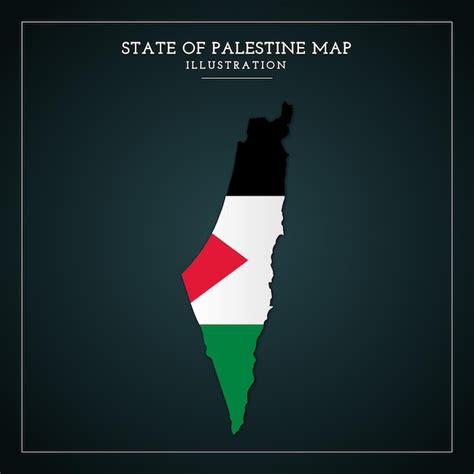 Ilustración del mapa del vector del estado de Palestina Vector Premium