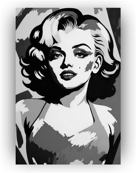 Tableau Marilyn Monroe 40x60 Cm Plexiglas Tableau Zwart Et Blanc