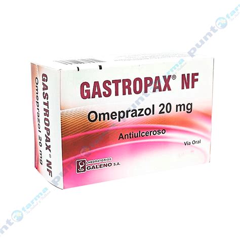 Gastropax NF Omeprazol 20 mg Caja de 10 cápsulas Punto Farma
