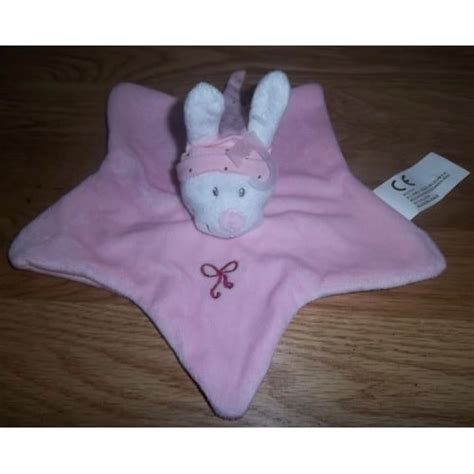 DOUDOU LAPIN ROSE NICOTOY KIABI BONNET PLAT ETOILE Rakuten