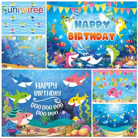 Funnytree Rekin Dekoracja Urodzinowa T O Kresk Wka Ocean Dzieci Baby
