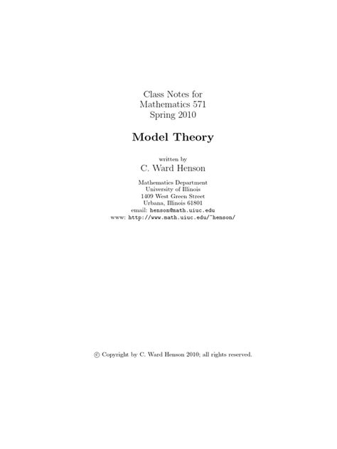 henson pdf model theory first order logic