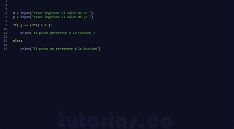 sentencia if else python verificar punto en funcion