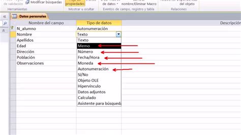 Curso Access Tipos De Datos Youtube