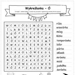 Wykreślanka ortograficzna ó printoteka pl Artofit
