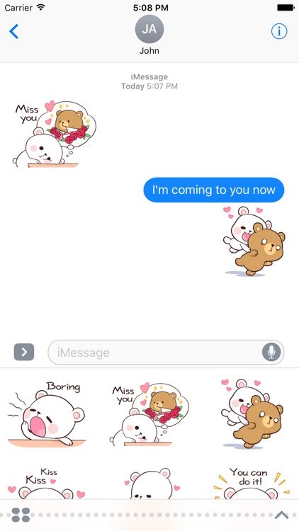 Bear Couple Milk Mocha Stickers For Lovers By Hiep Nguyen