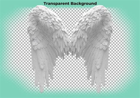 Realistic Angel Wings Isolated On Transparent Background Premium AI