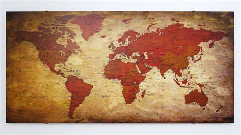 Tableau Aluminium Dibond Mappemonde Vintage Achat