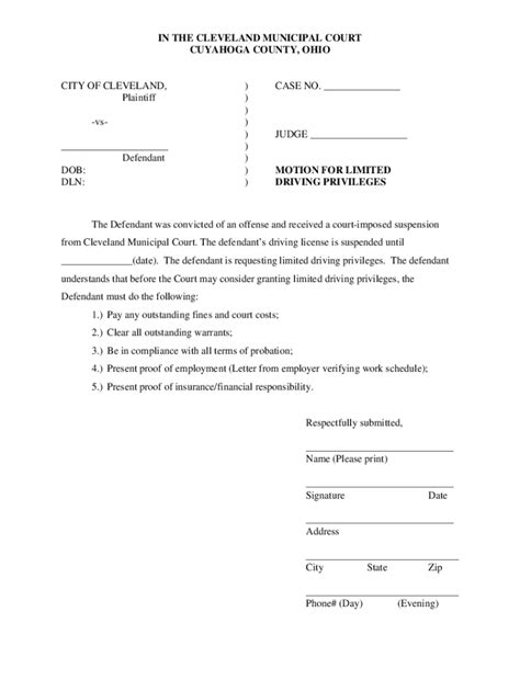 Fillable Online Publicdefender Cuyahogacounty Motion For Limited