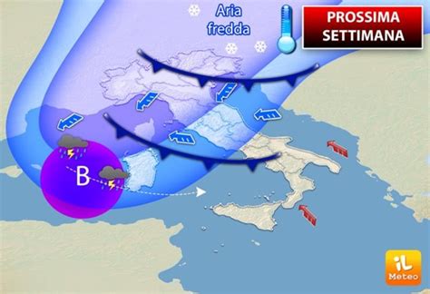 Meteo PROSSIMA SETTIMANA già da Lunedì Clima più FREDDO poi un