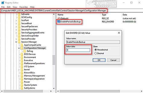 1514 how to automatically back up the registry on windows 10 1