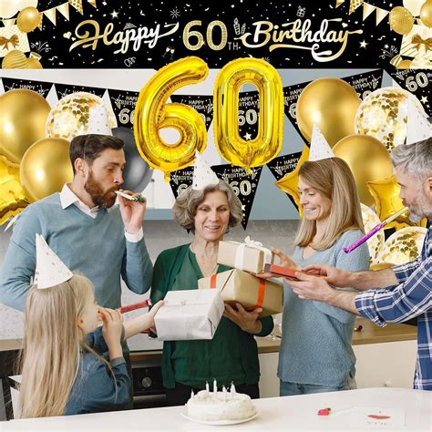 Cartel grande de decoración de cumpleaños 60 de 9 8 x 1 6 pies juego