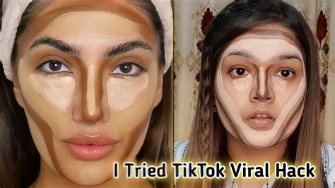 TESTING VIRAL TIK TOK BEAUTY HACK Contouring And Highlighting YouTube